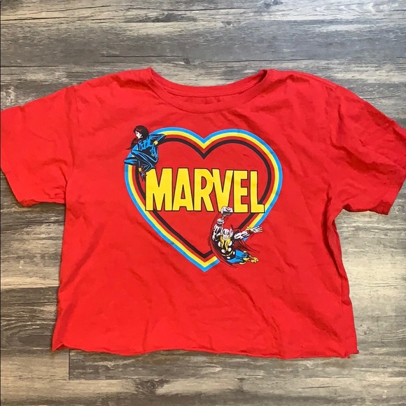 Marvel | Tops | 32 Marvel Crop Top Tee Size Medium | Poshmark